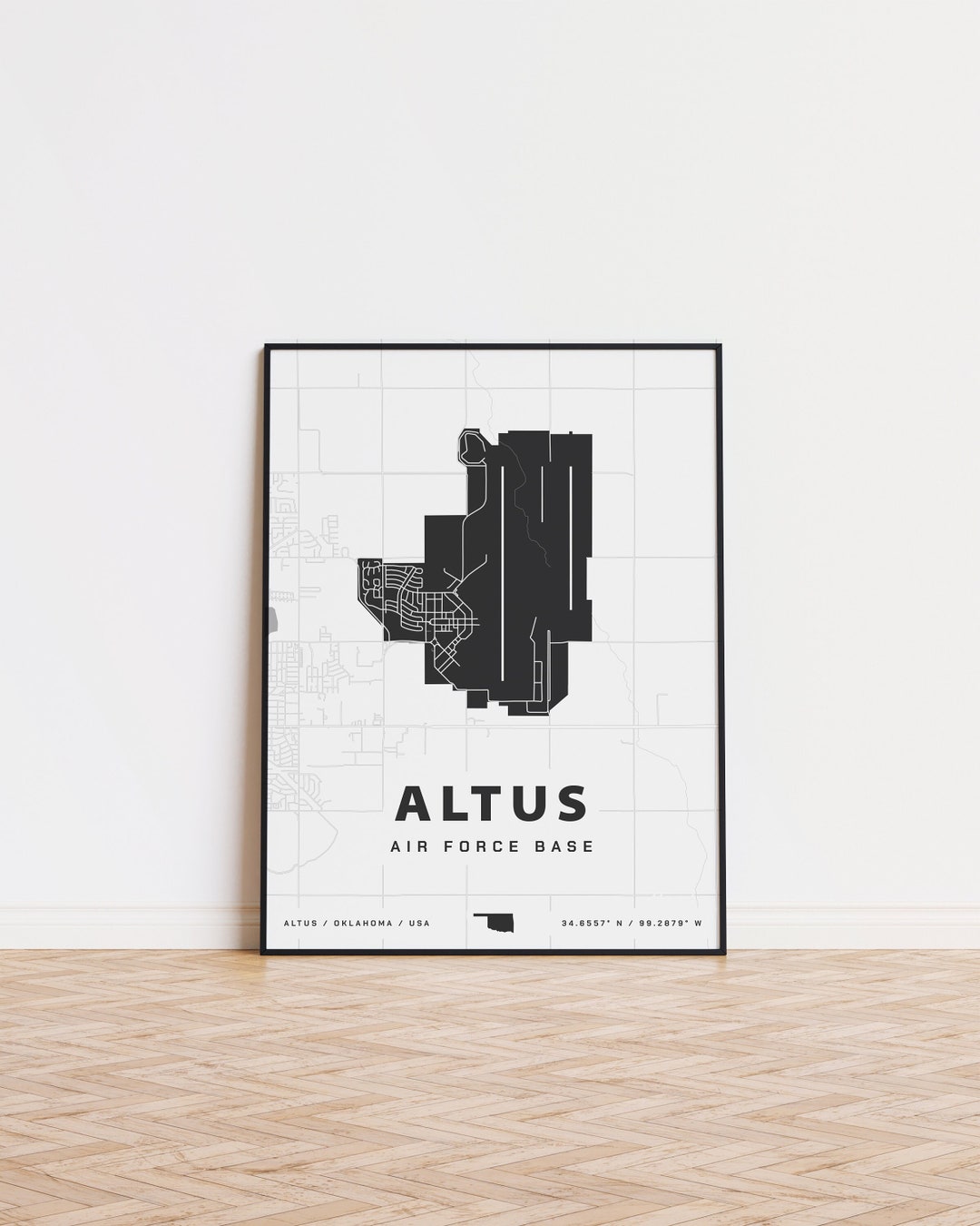 Altus Air Force Base Map Print - Etsy