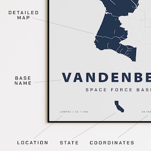 Vandenberg Space Force Base Map Print - Etsy
