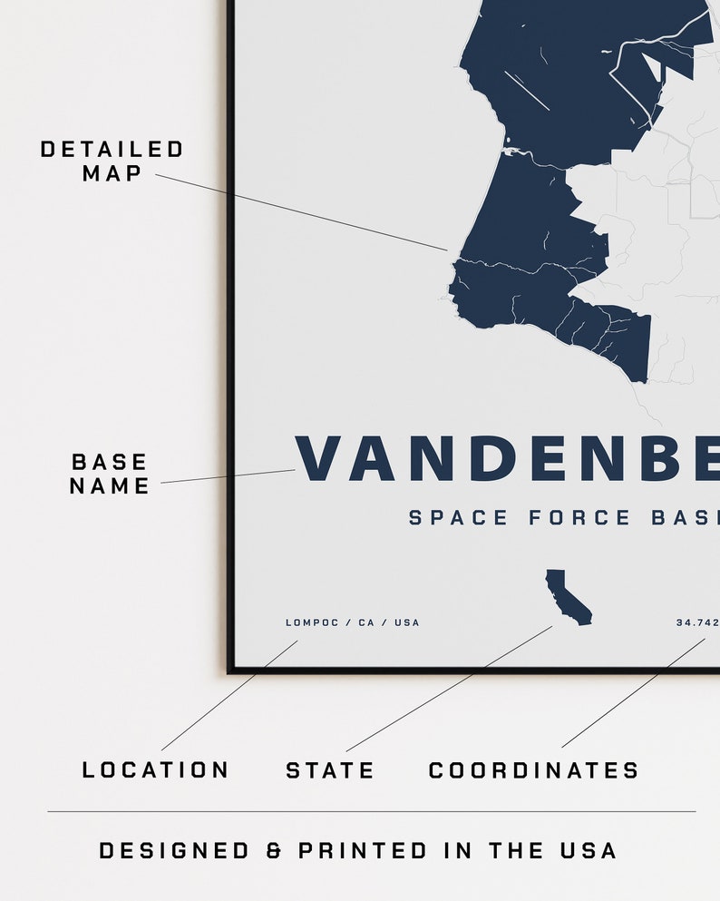 Vandenberg Space Force Base Map Print - Etsy