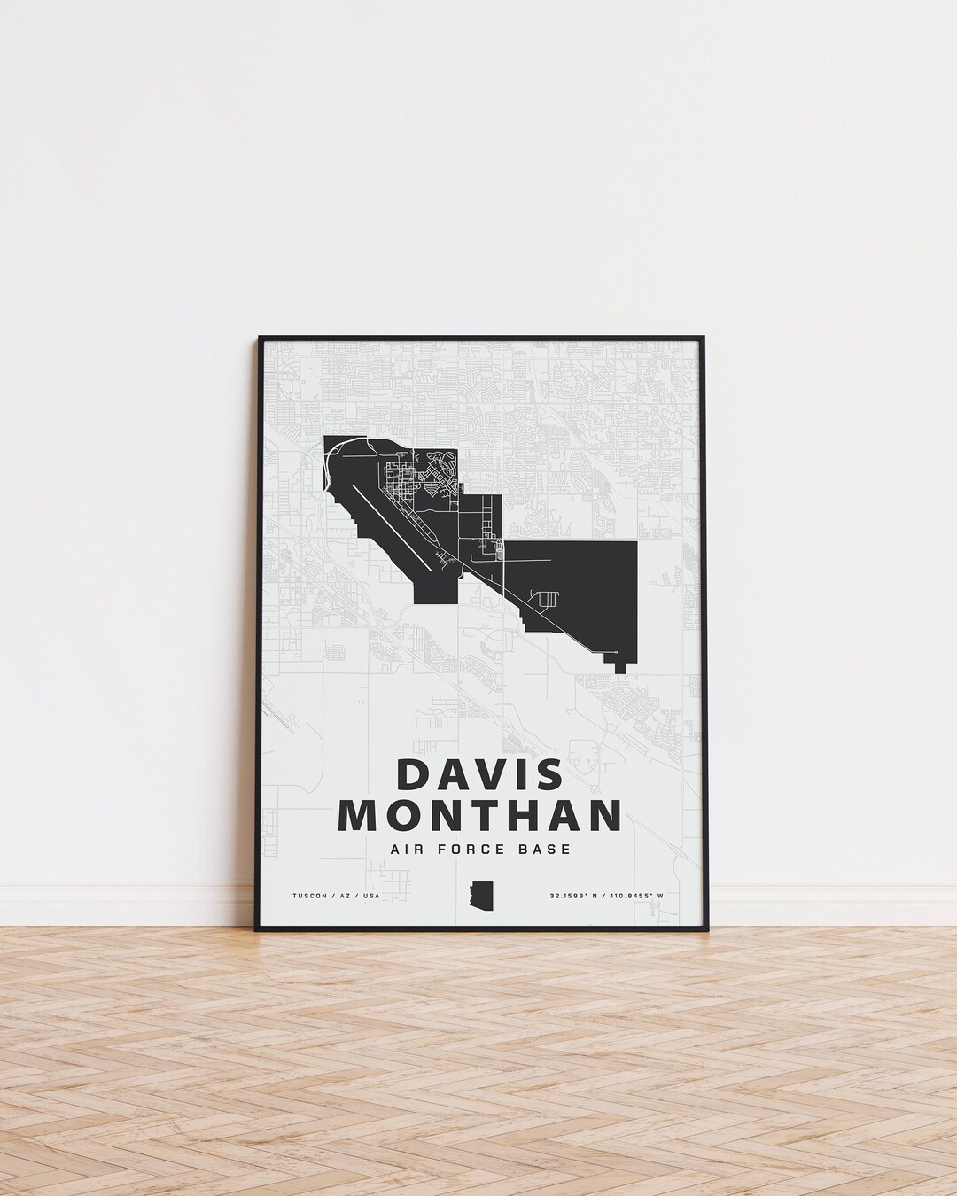 Davis-monthan Air Force Base Map Print - Etsy