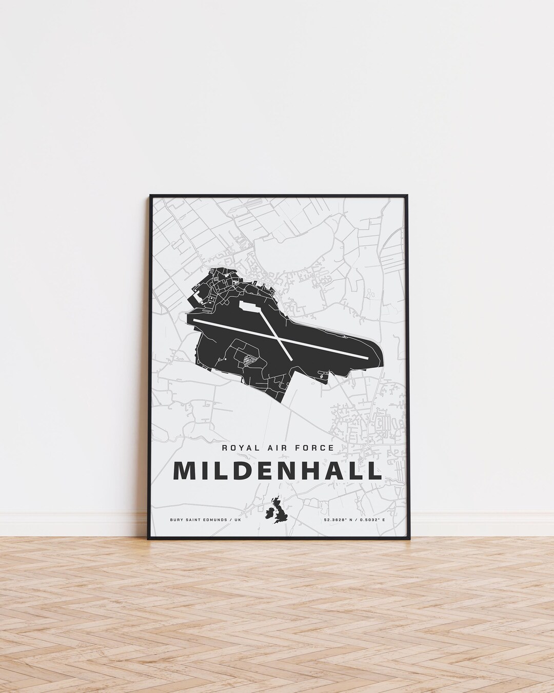 RAF Mildenhall Map Print - Etsy UK