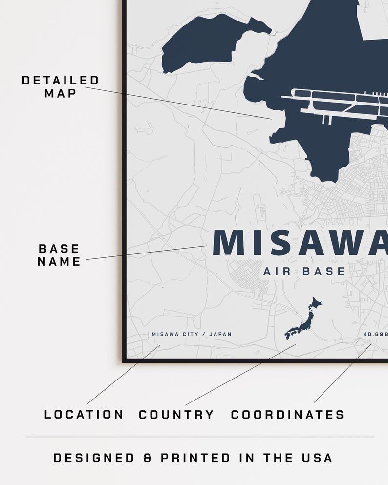 Misawa Air Base Map Print - Etsy