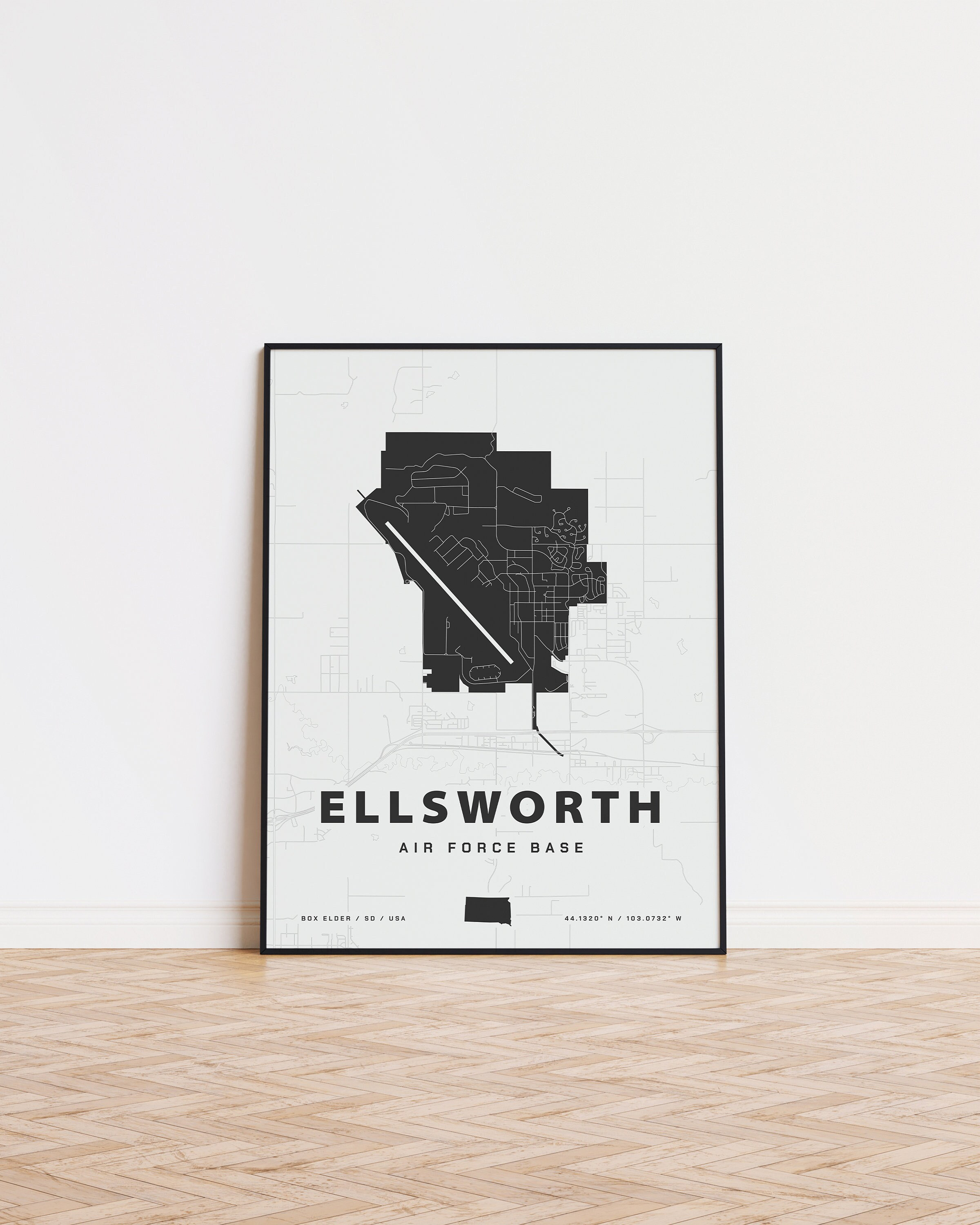 Ellsworth Air Force Base Map Print - Etsy