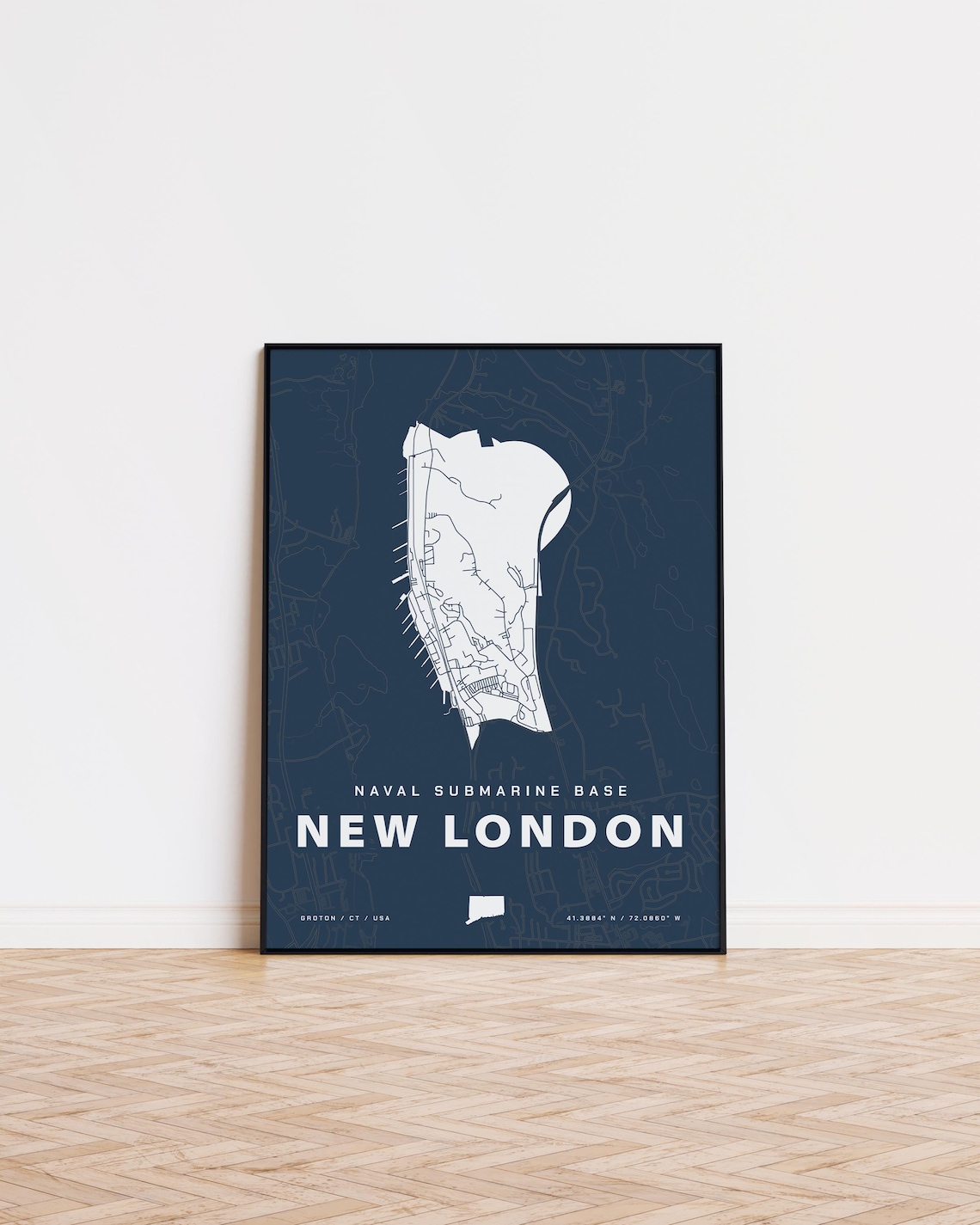 Naval Submarine Base New London Map Print - Etsy