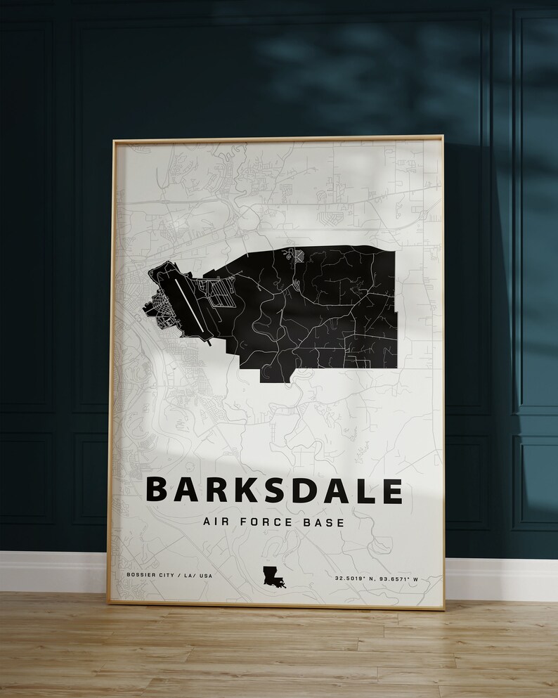 Barksdale Air Force Base Map Print - Etsy