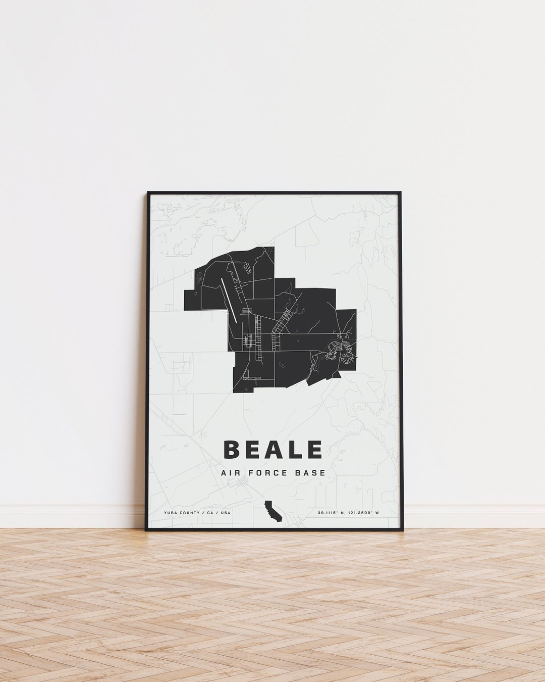 Beale Air Force Base Map Print - Etsy