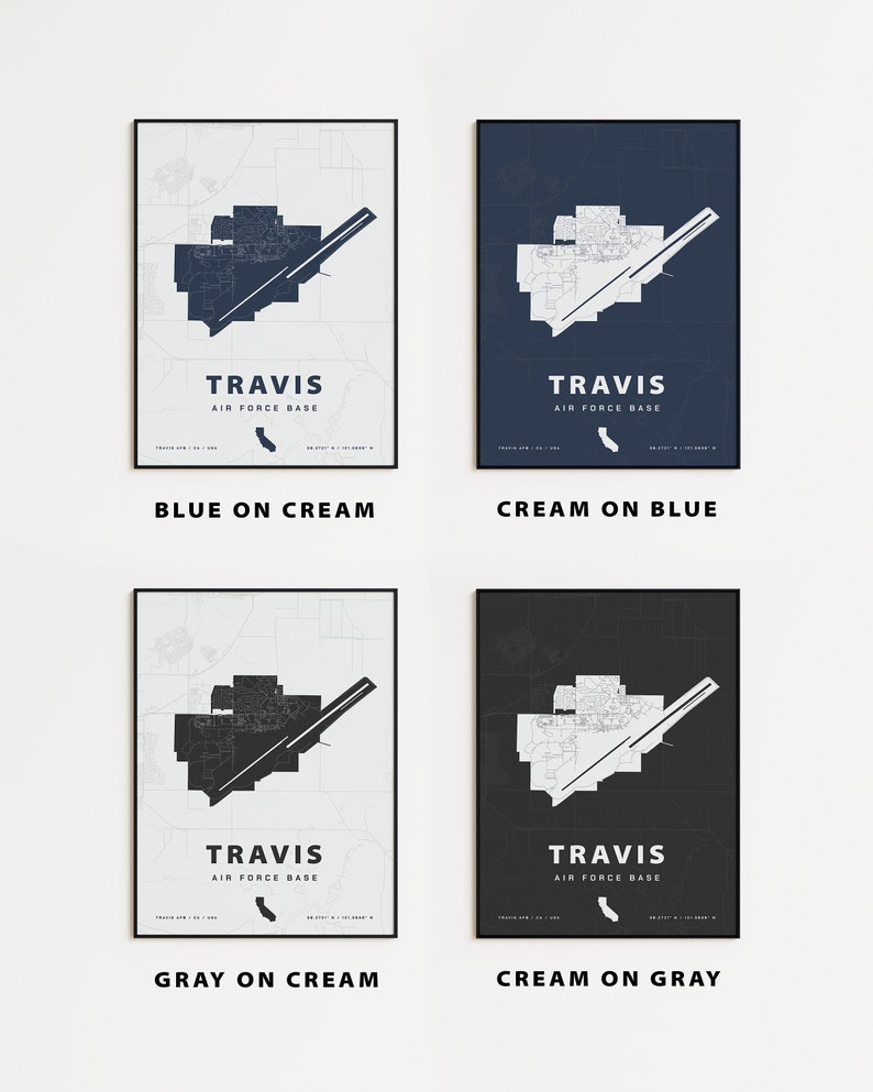 Travis Air Force Base Map Print - Etsy