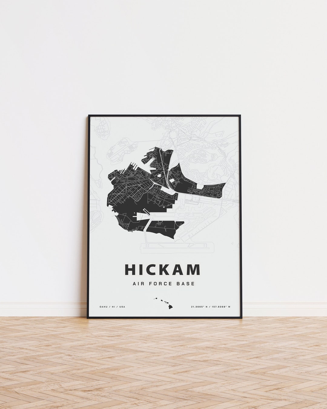 Hickam Air Force Base Map Print - Etsy