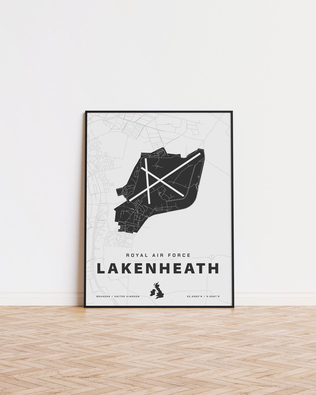 RAF Lakenheath Map Print - Etsy