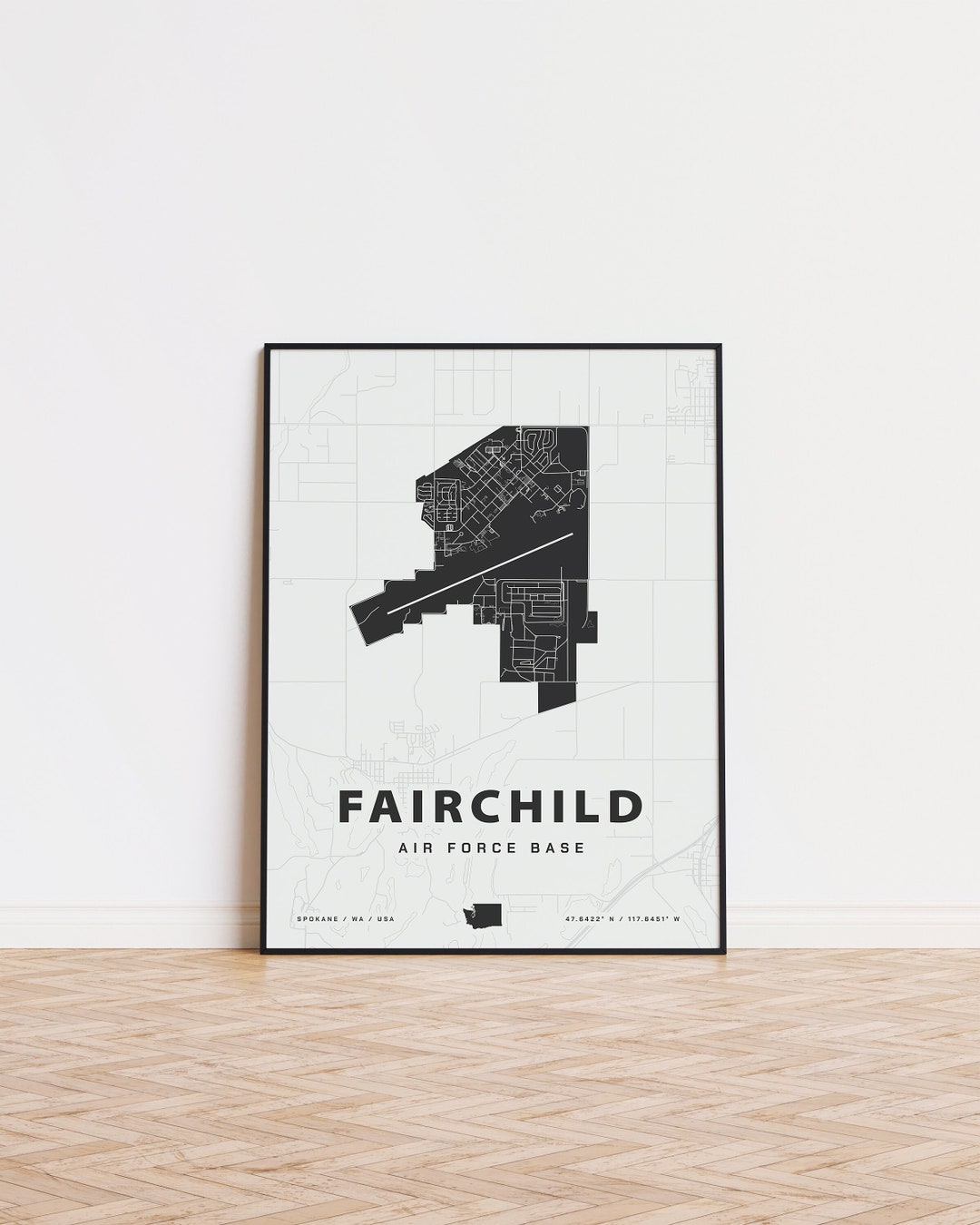 Fairchild Air Force Base Map Print - Etsy