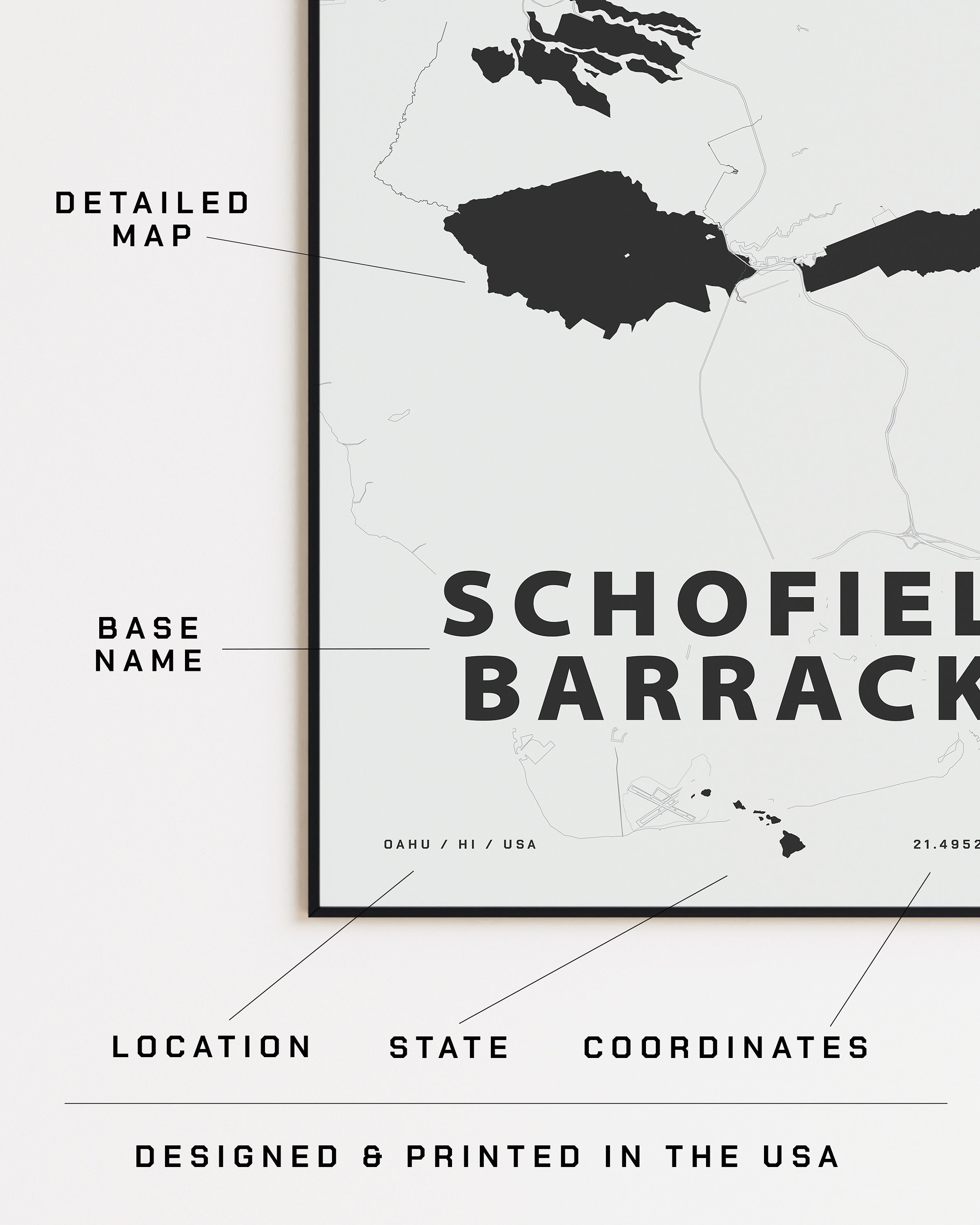 Schofield Barracks Map Print U.S. Army - Etsy