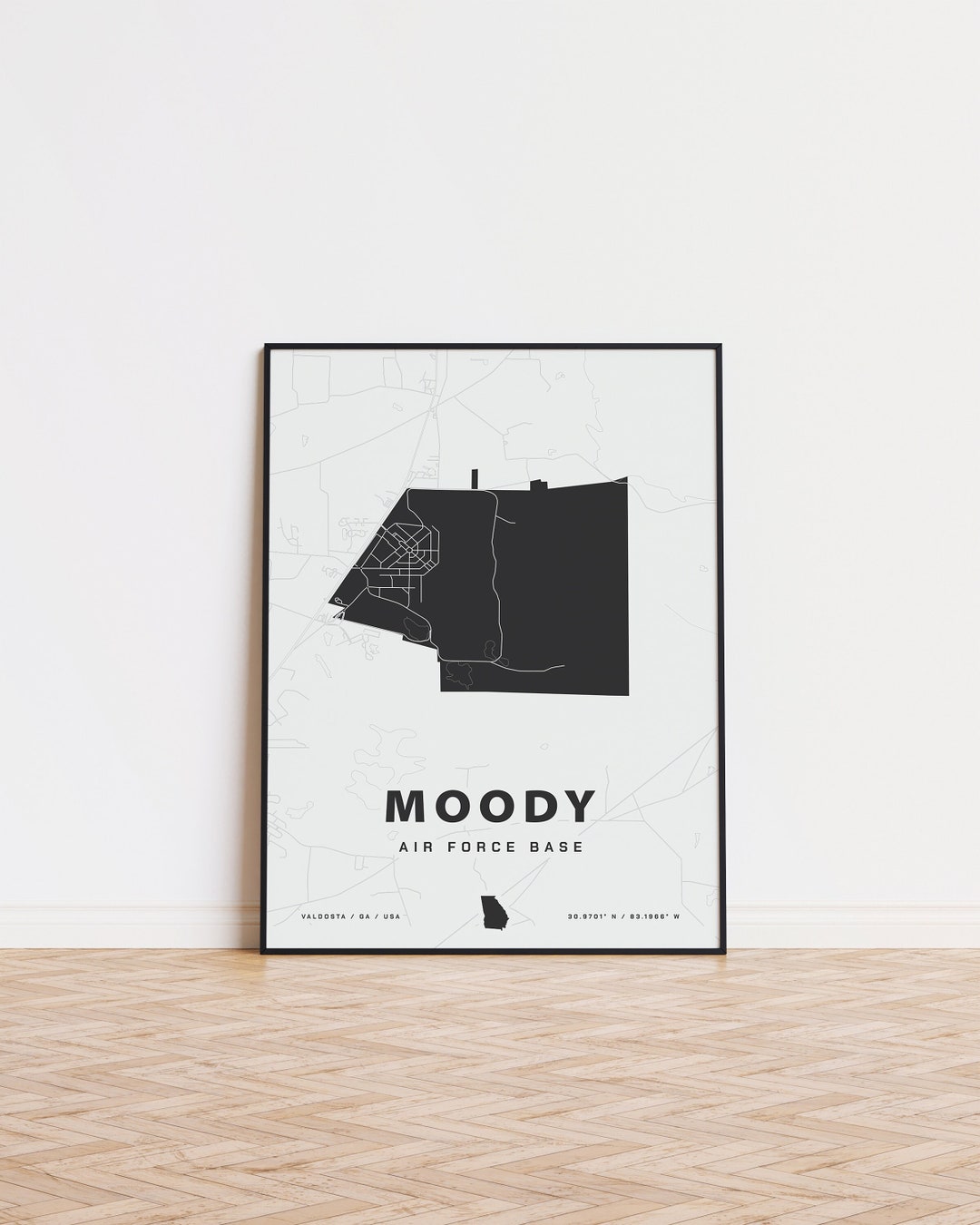Moody Air Force Base Map Print - Etsy