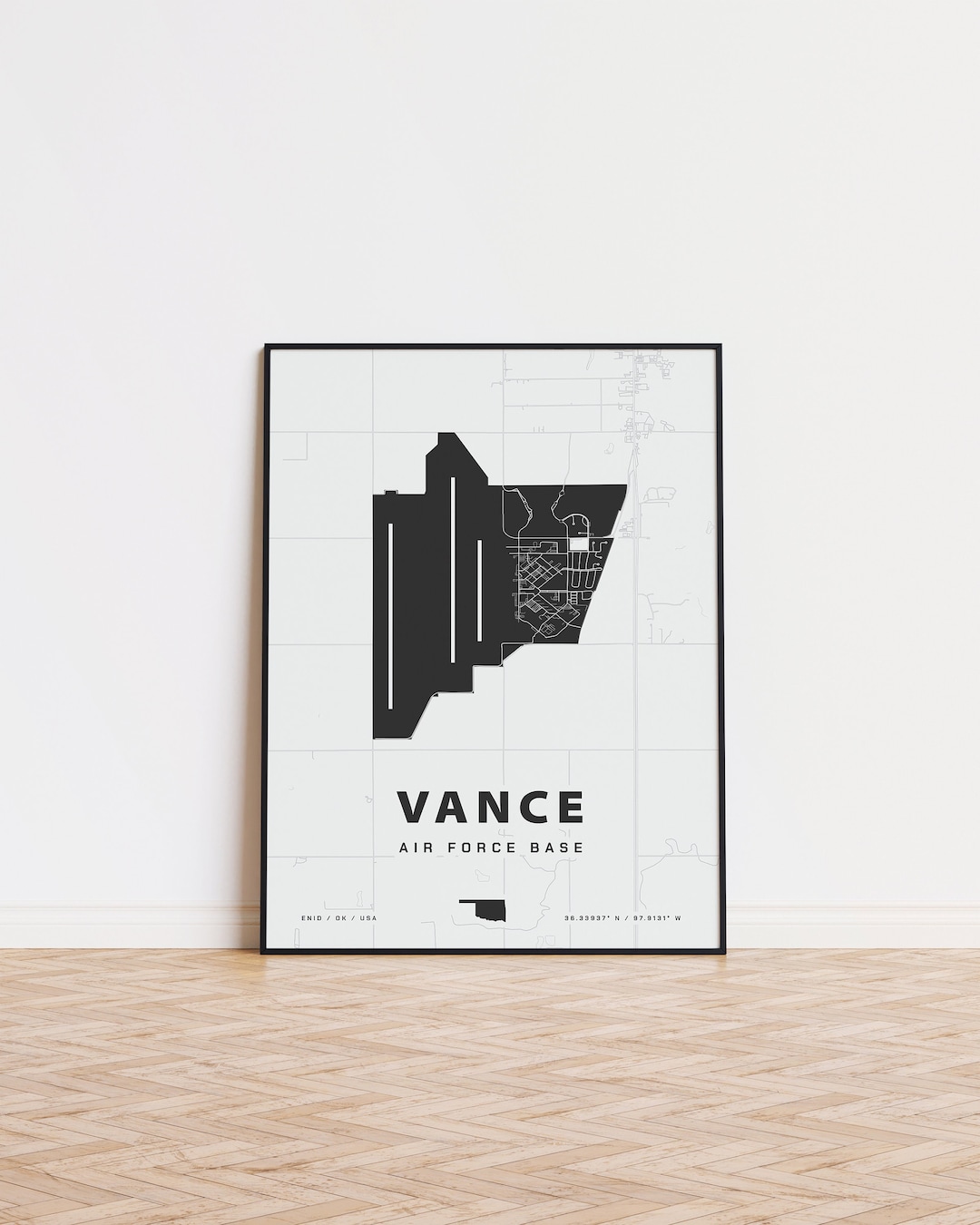 Vance Air Force Base Map Print - Etsy