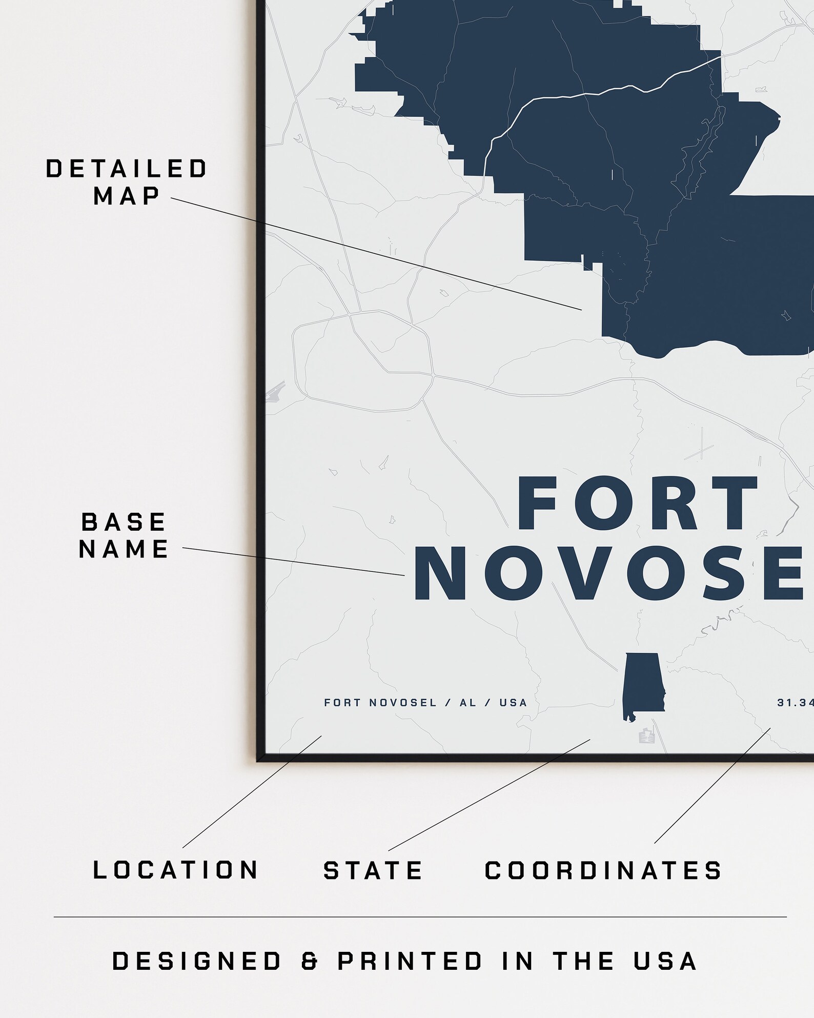 Fort Novosel Map Print | U.S. Army - Etsy