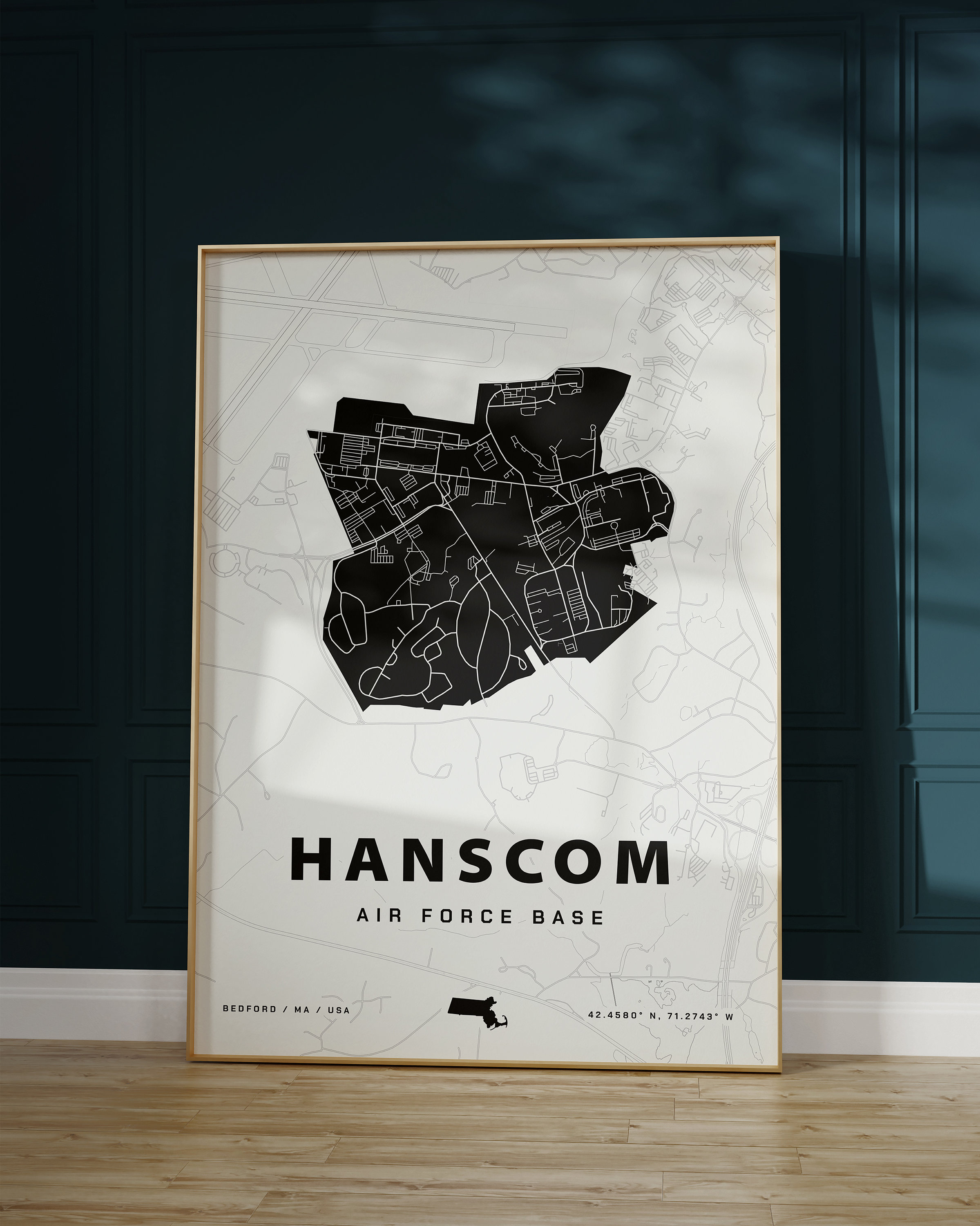 Hanscom Air Force Base Map Print - Etsy