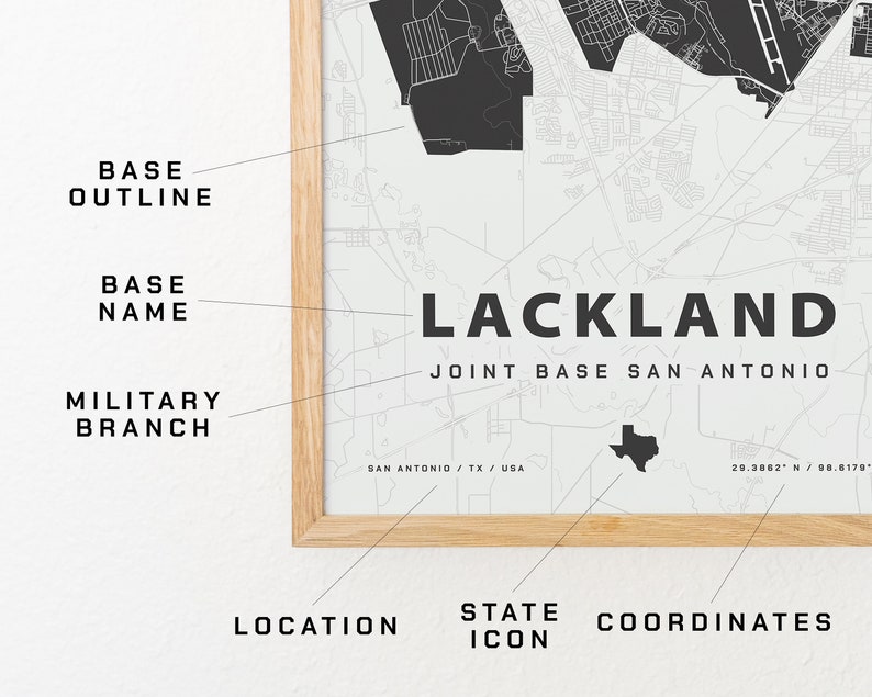Lackland Air Force Base Map Print - Etsy