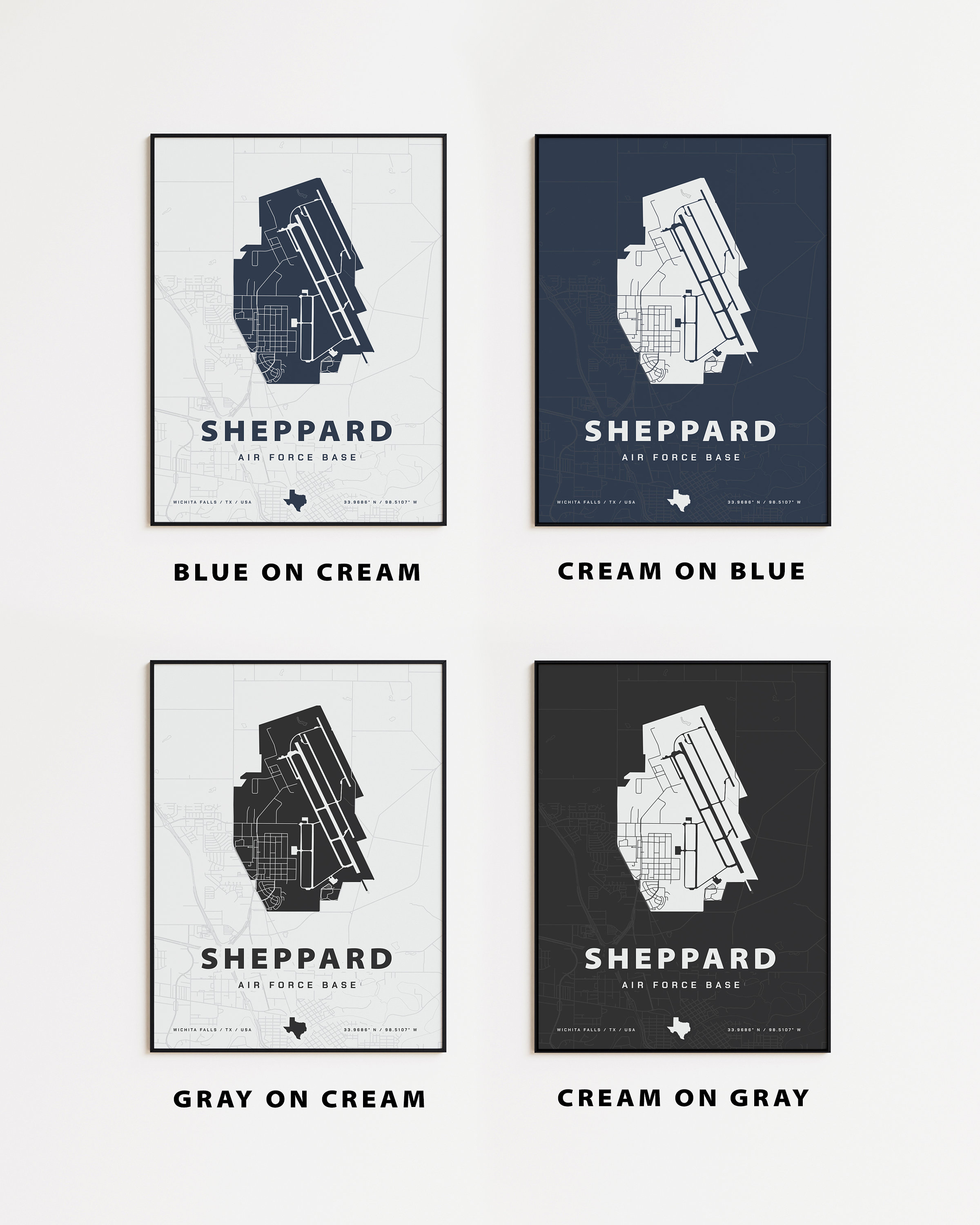 Sheppard Air Force Base Map Print - Etsy