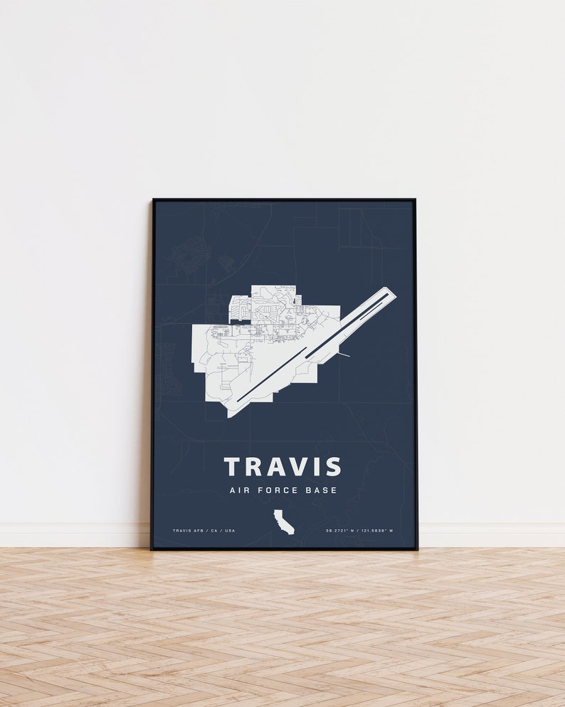 Travis Air Force Base Map Print - Etsy
