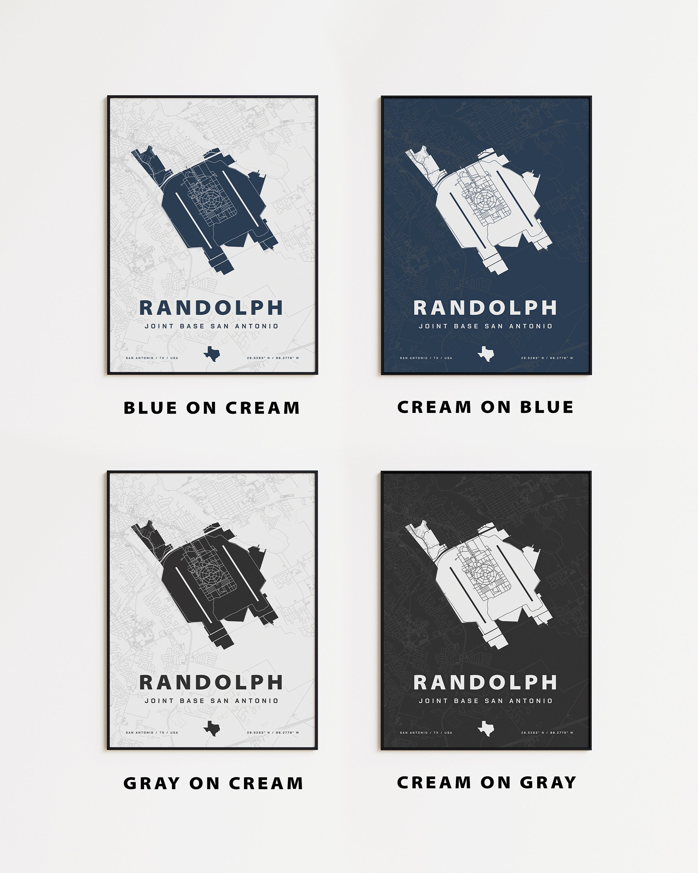 Randolph Air Force Base Map Print - Etsy