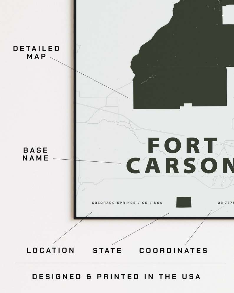 Fort Carson Map Print U.S. Army - Etsy