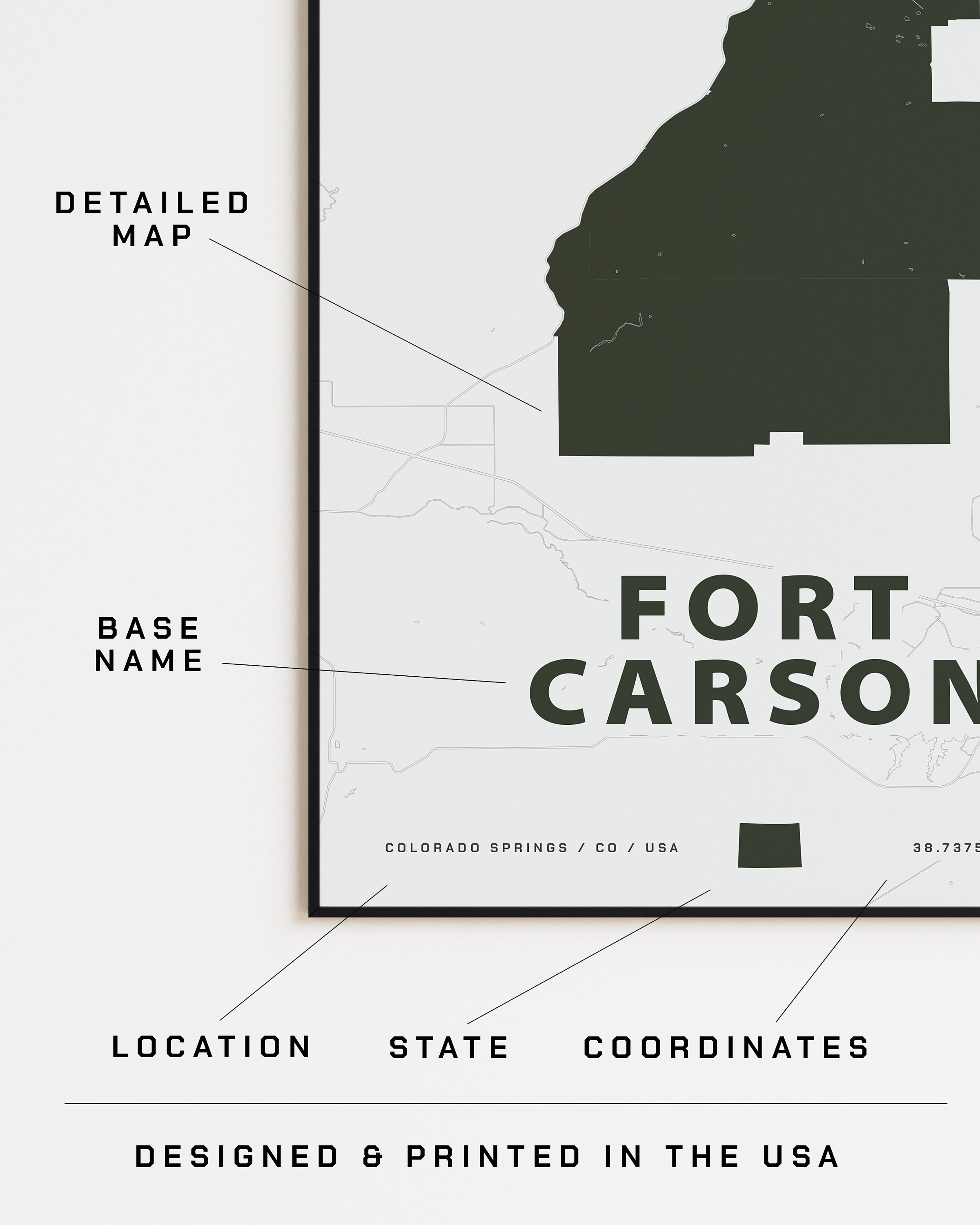 Fort Carson Map Print U.S. Army - Etsy