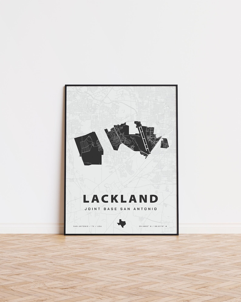 Lackland Air Force Base Map Print - Etsy