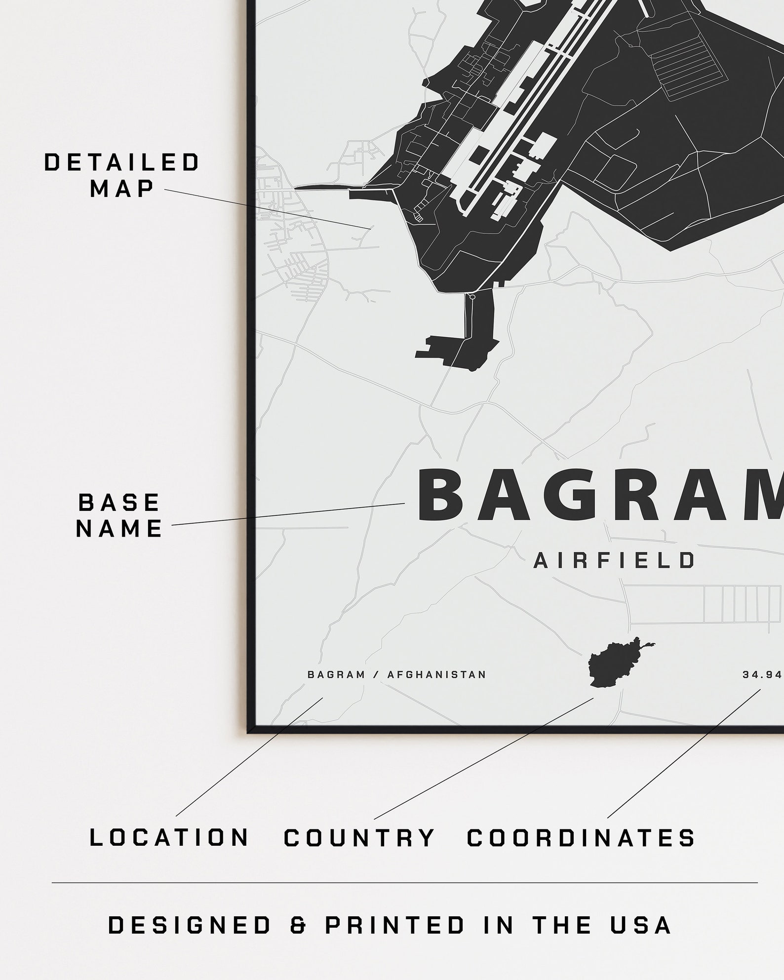 Bagram Air Base Map Print - Etsy