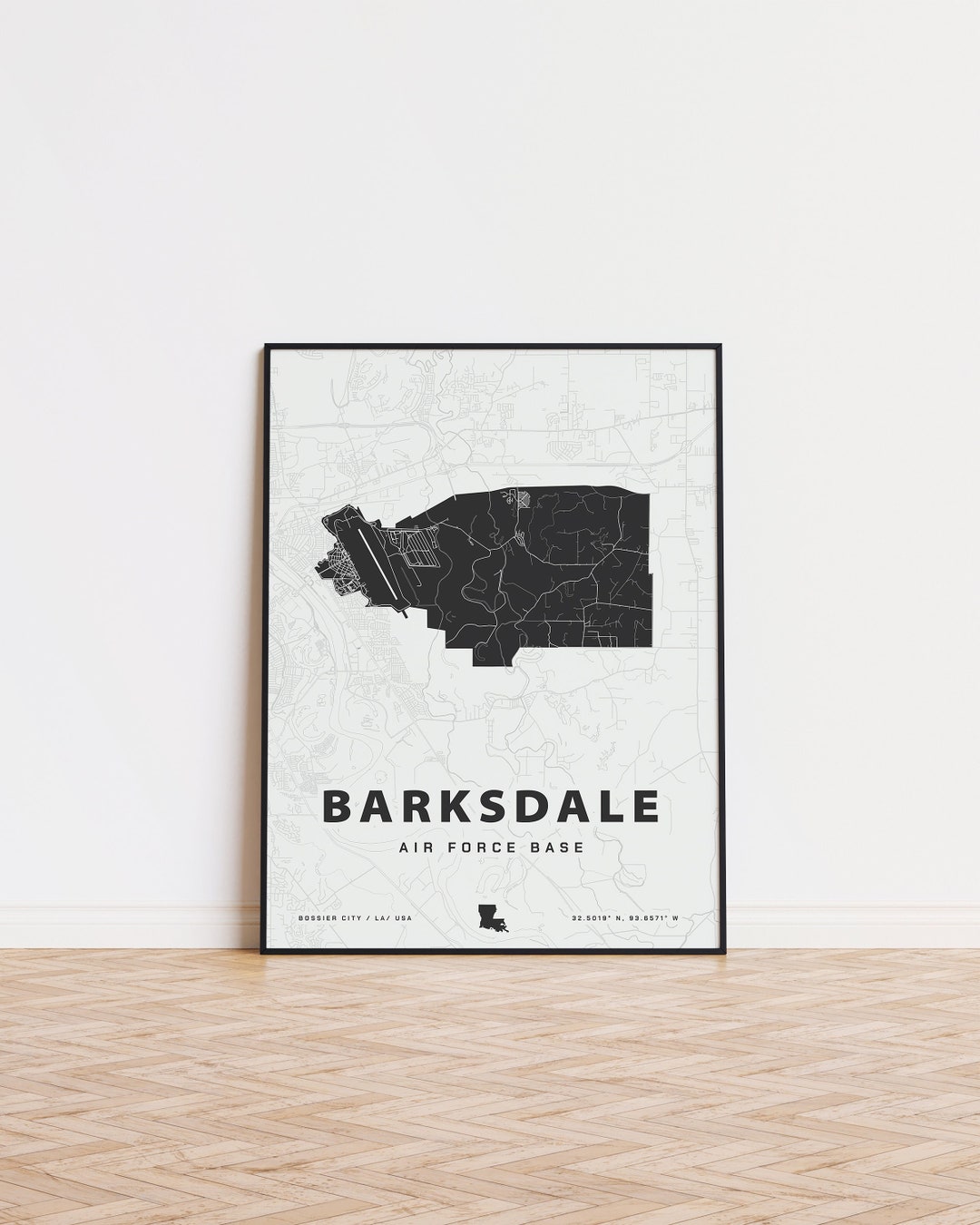 Barksdale Air Force Base Map Print - Etsy