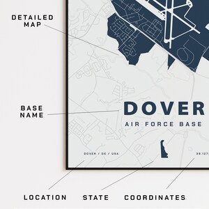 Dover Air Force Base Map Print - Etsy