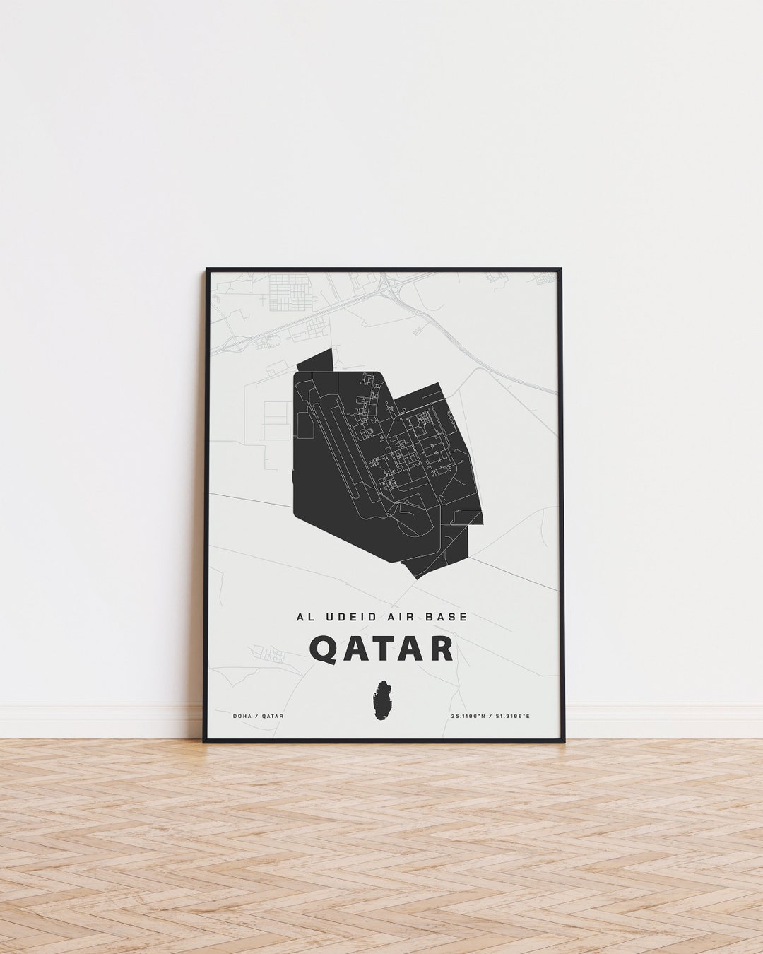 Al Udeid Air Base Qatar Map Print - Etsy