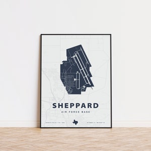 Sheppard Air Force Base Map Print - Etsy