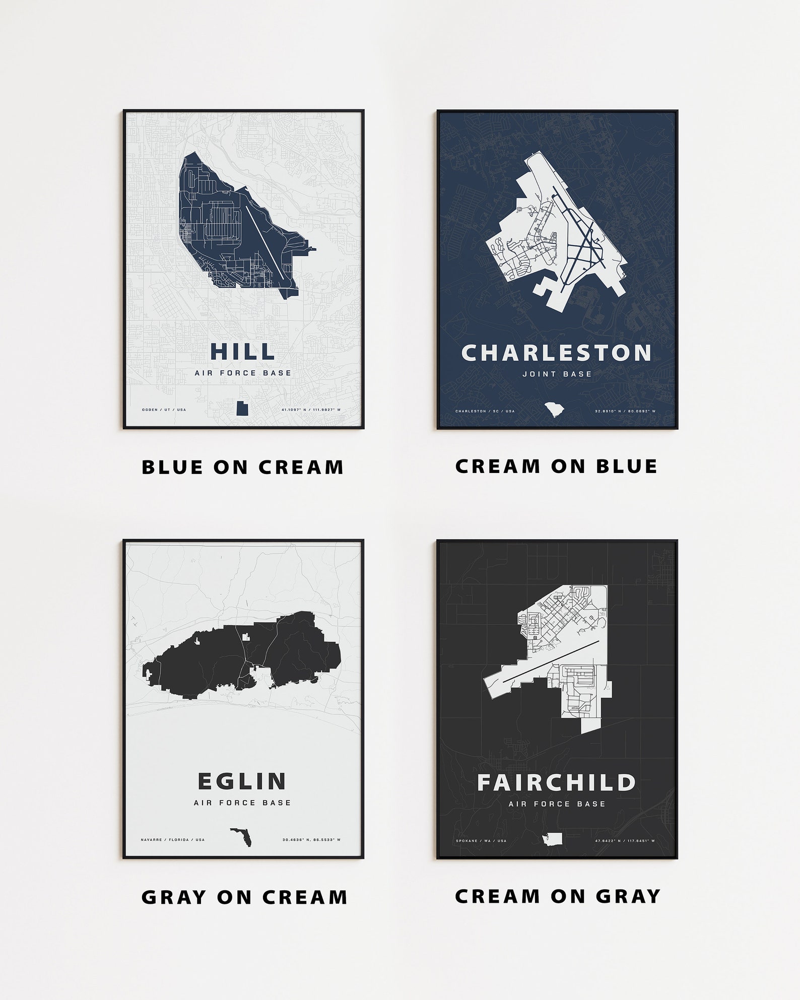 Custom Military Base Map Print Set of 2 - Etsy