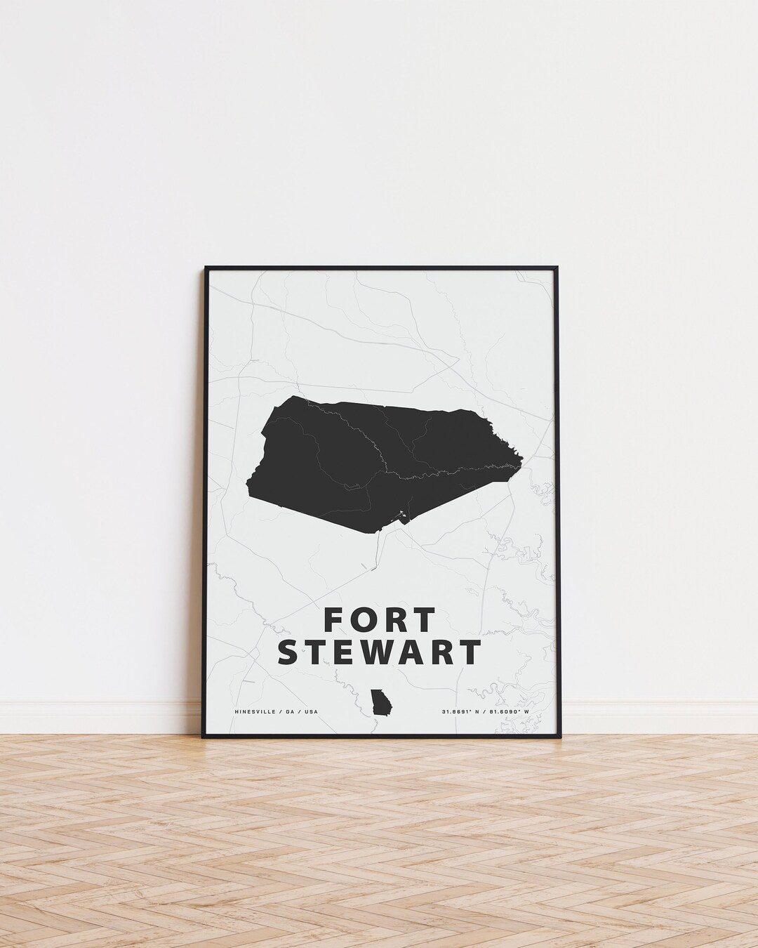 Fort Stewart Map Print | U.S. Army - Etsy