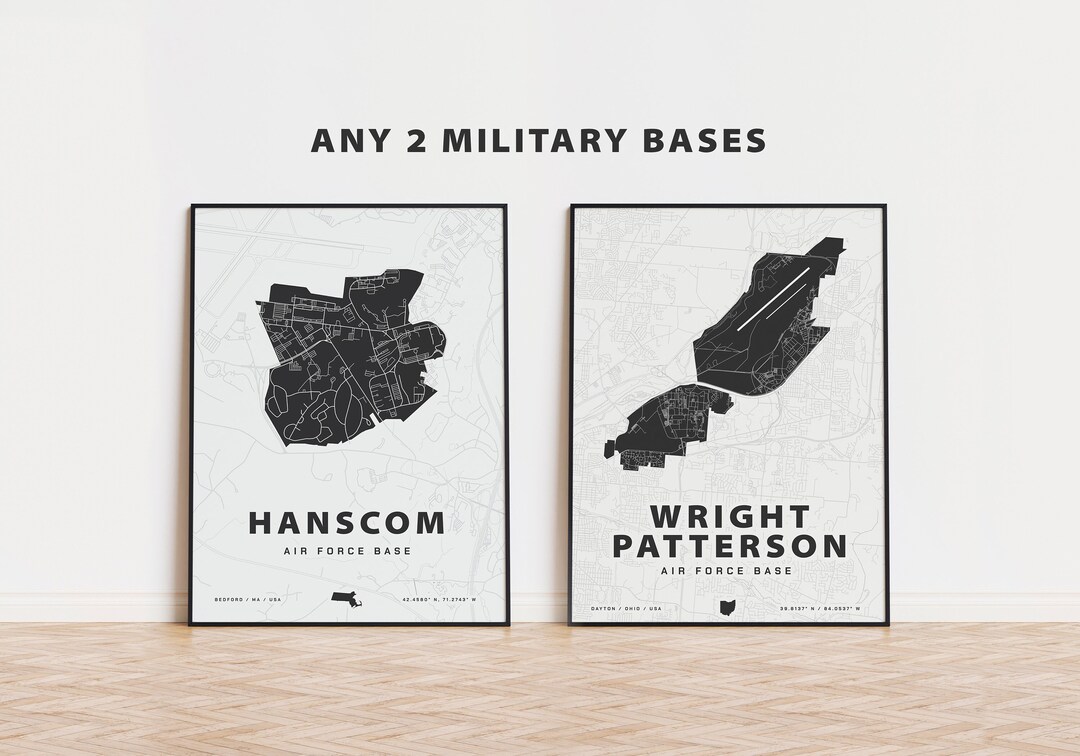 Custom Military Base Map Print - Set of 2 - Etsy