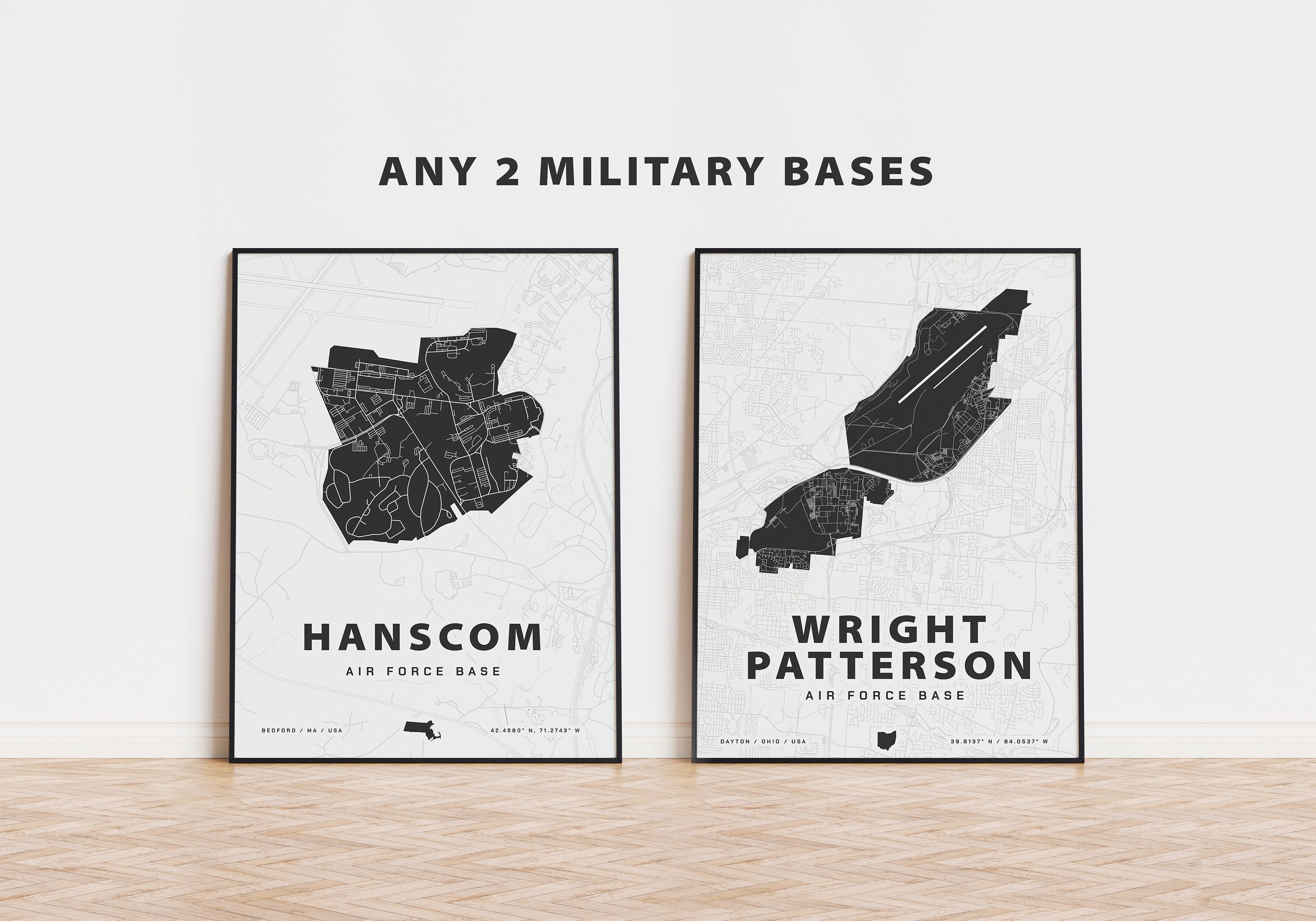 Custom Military Base Map Print Set of 2 - Etsy