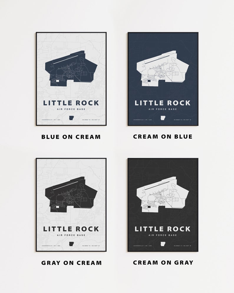 Little Rock Air Force Base Map Print - Etsy