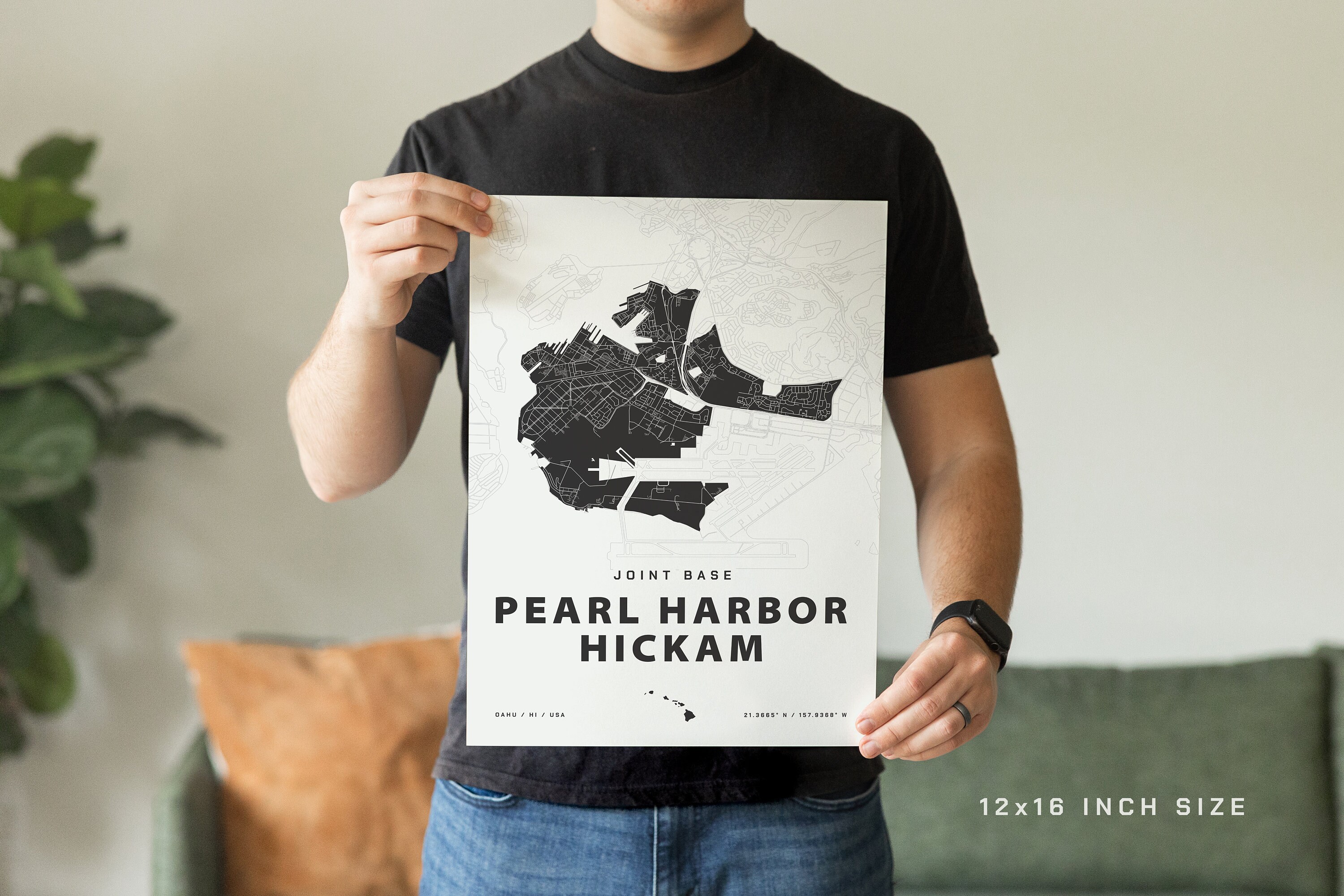 Joint Base Pearl Harbor-hickam Map Print - Etsy