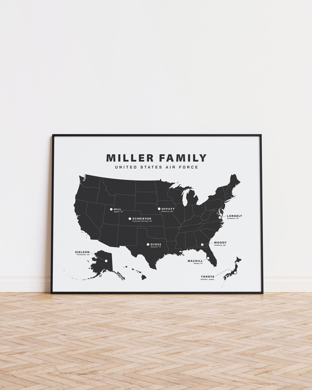 Custom Military Family Map Print - Etsy