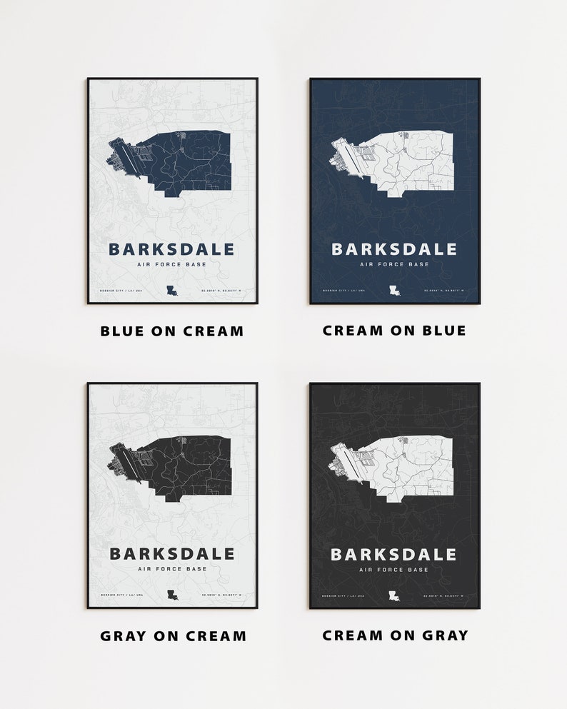 Barksdale Air Force Base Map Print - Etsy
