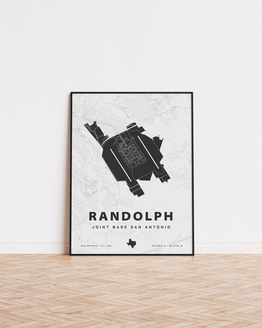 Randolph Air Force Base Map Print - Etsy