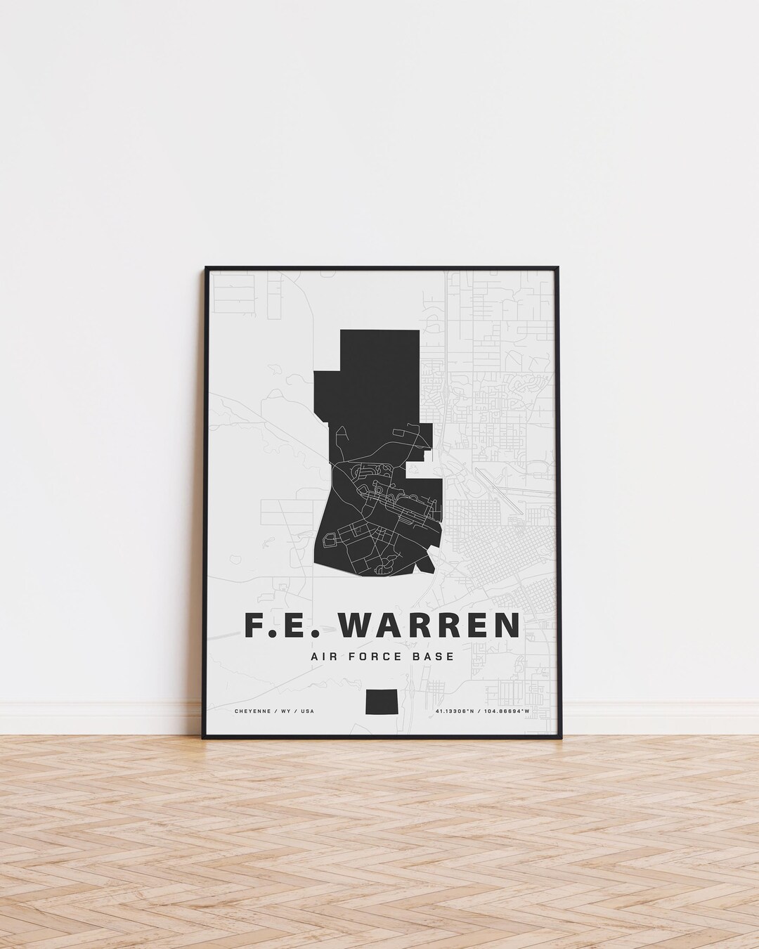 F.E. Warren Air Force Base Map Print - Etsy