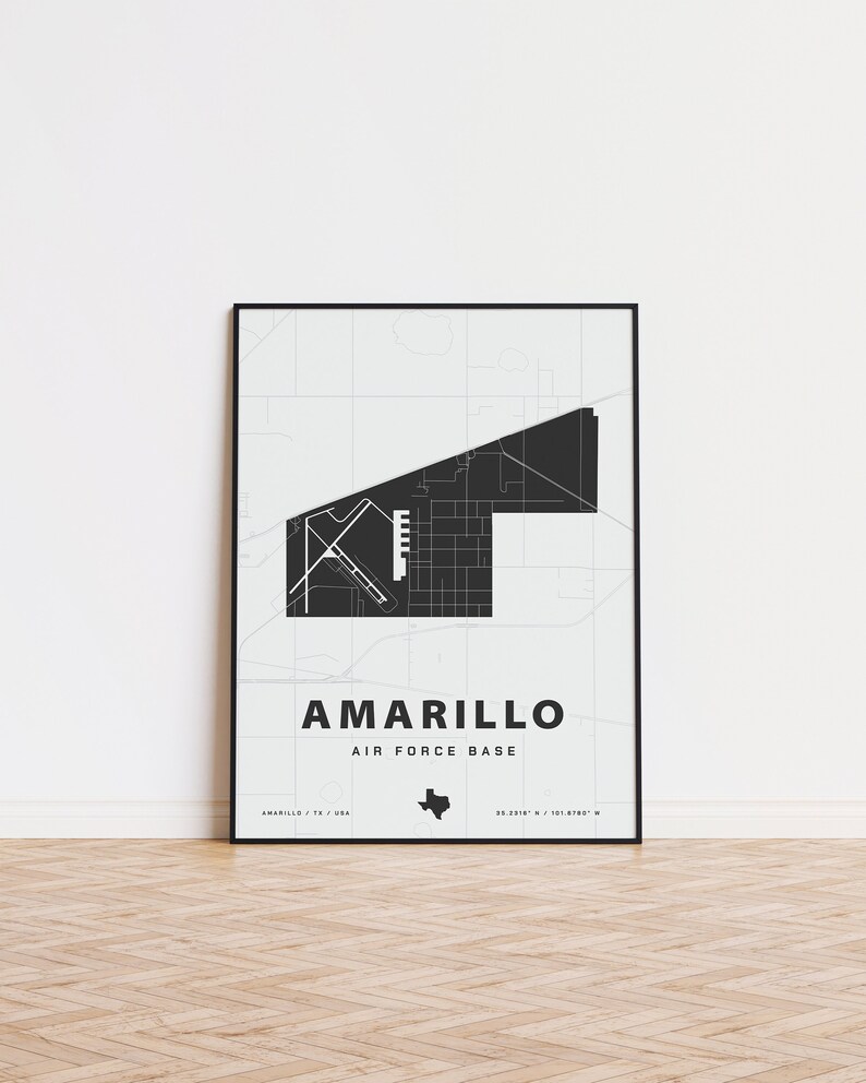 Amarillo Air Force Base Map Print - Etsy