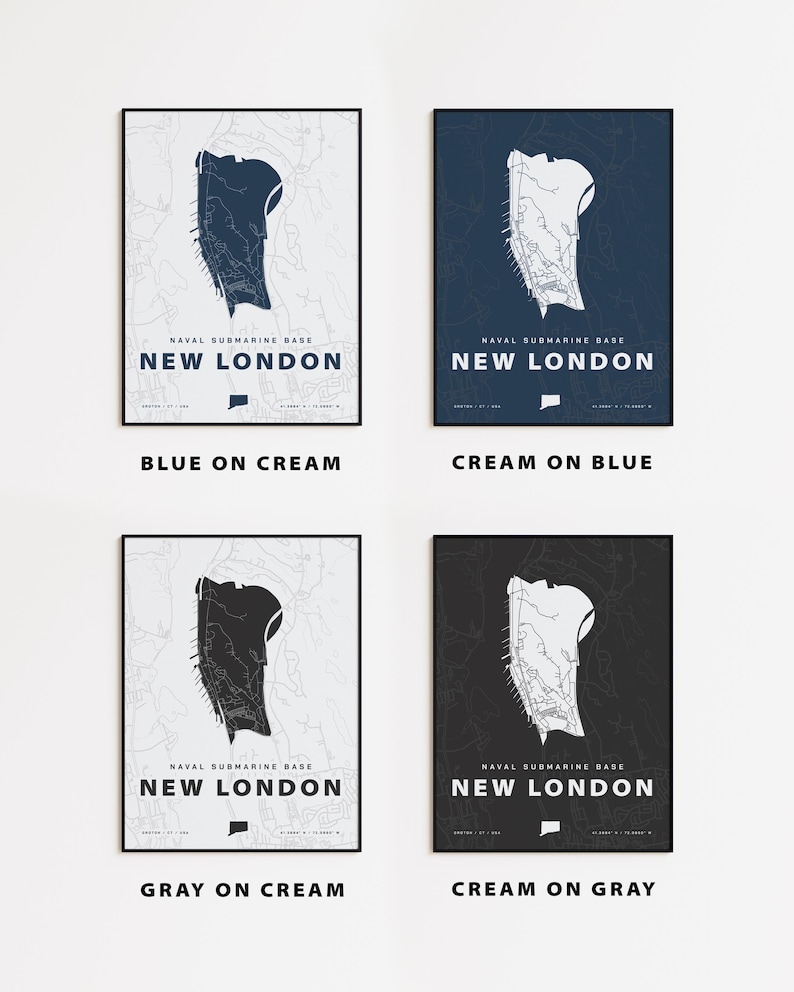 Naval Submarine Base New London Map Print - Etsy