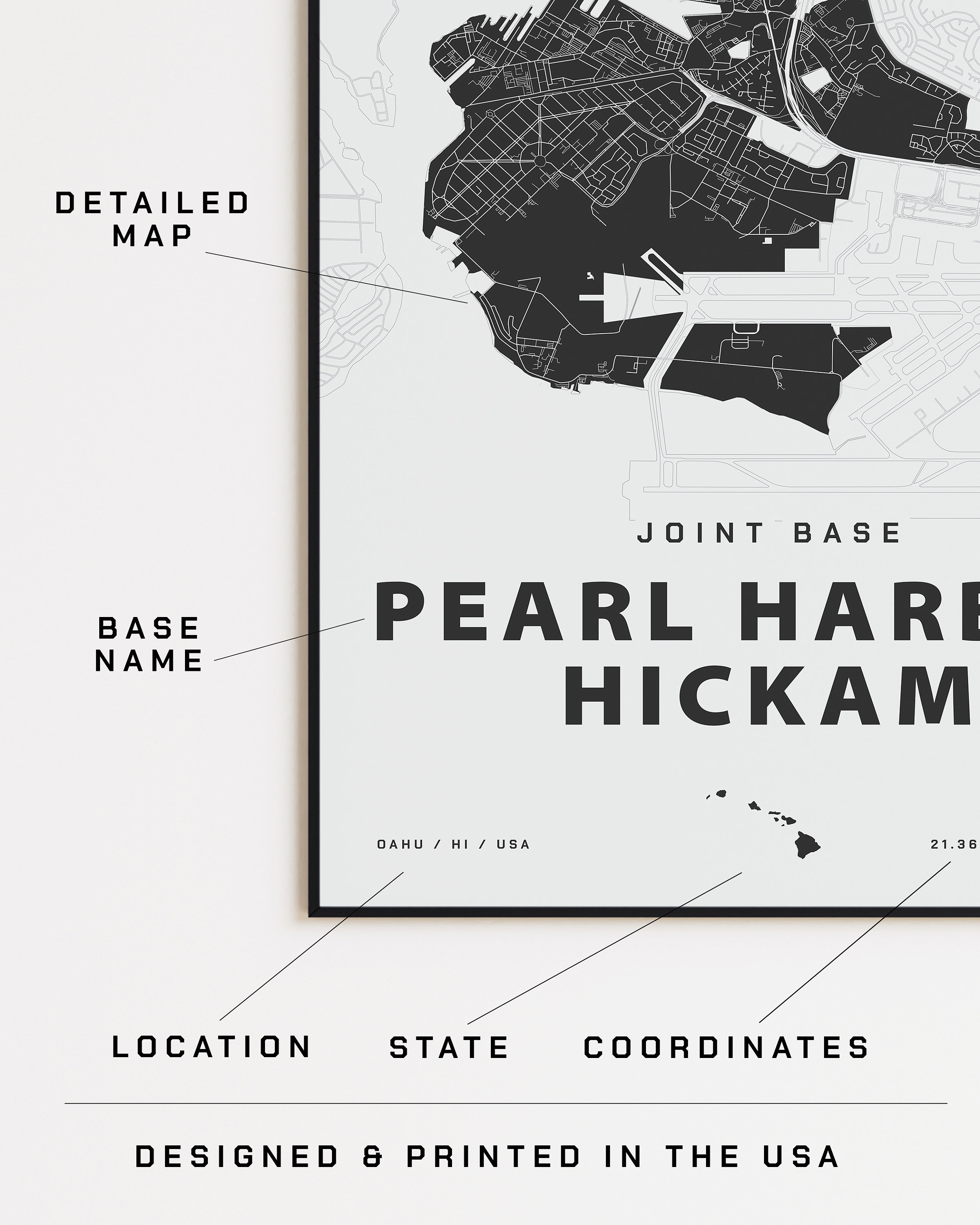 Joint Base Pearl Harbor-hickam Map Print - Etsy