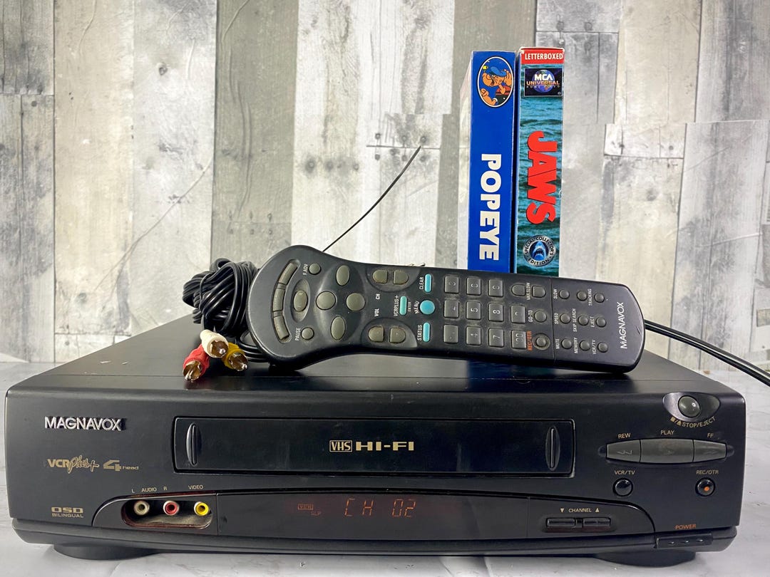 Magnavox VCR Plus 4 Head VHS Hi-fi Player Recorder W/remote Bundle ...