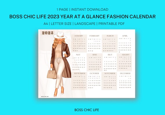 Boss Chic Life 2023 Year at A Glance Fashion Calendar - Etsy