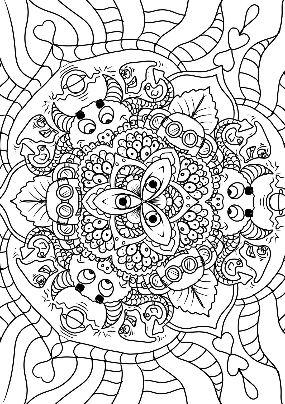 Minions Mandala Fun Coloring Page for All Ages as Seen on Tik - Etsy