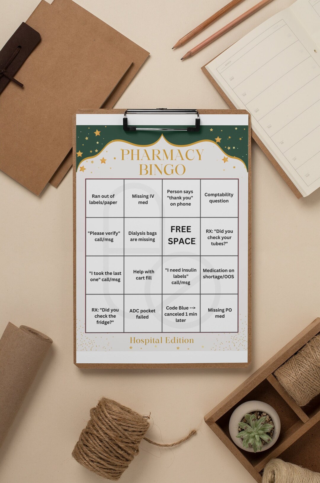 Hospital Pharmacy Bingo, Pharmacist, Pharmacy Technician, Healthcare ...