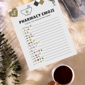 Pharmacy Emoji Game, Medications, Pictionary, Printable Game ...