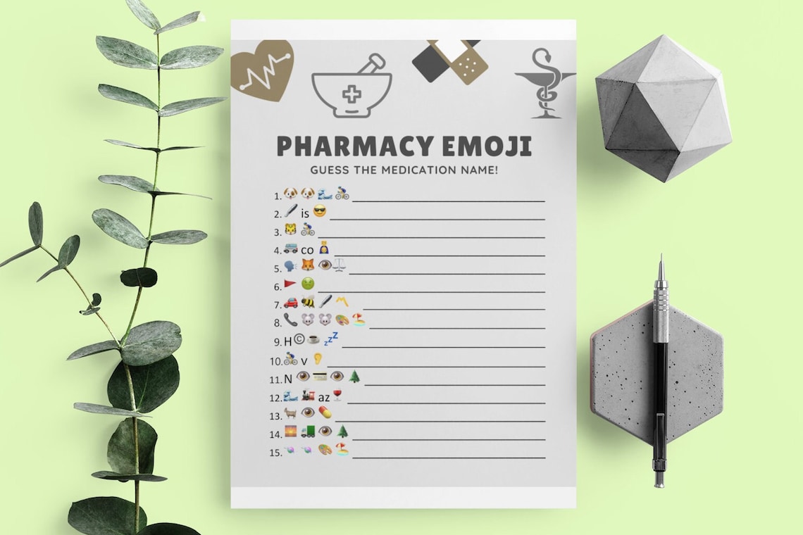 Pharmacy Emoji Game, Medications, Pictionary, Printable Game ...